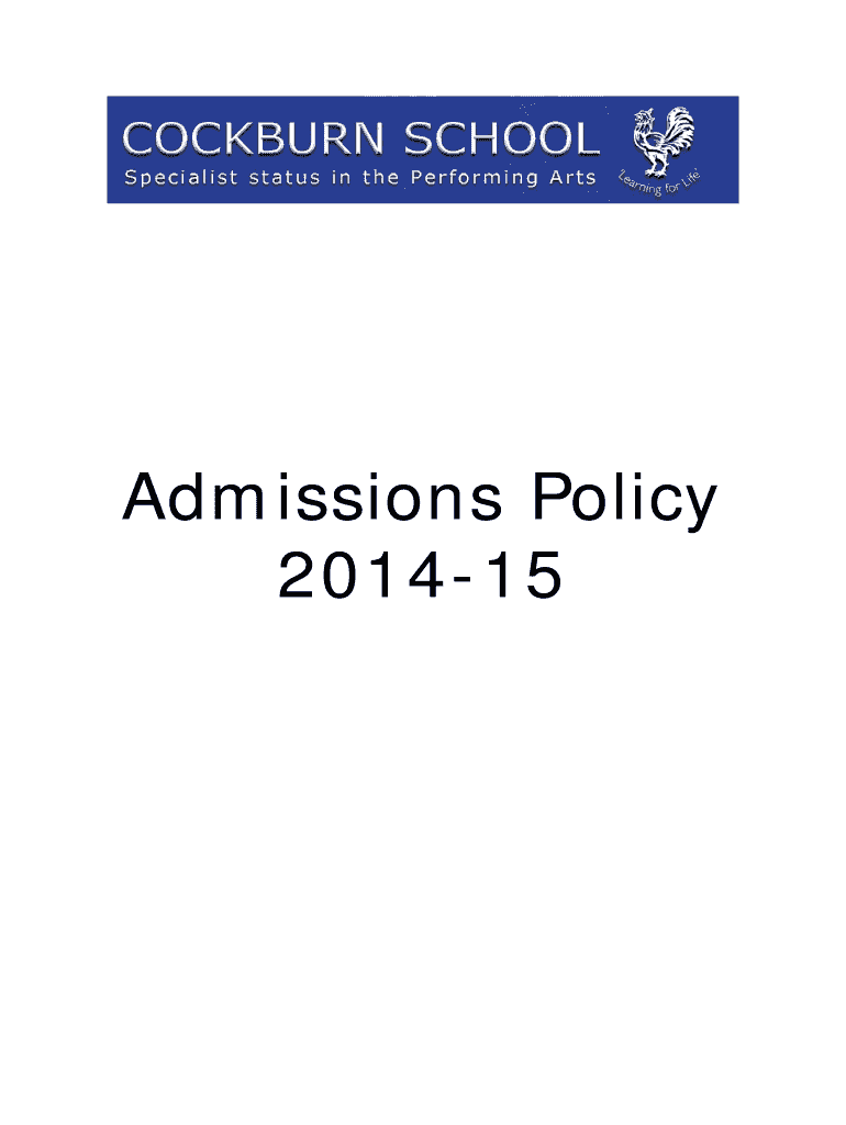 Admissions Policy: Fill out & sign online | DocHub