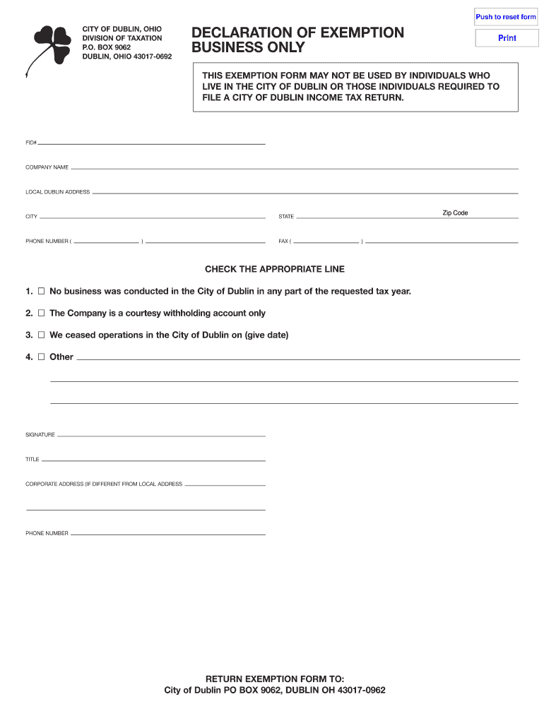 Declaration of Exemption: Fill out & sign online | DocHub