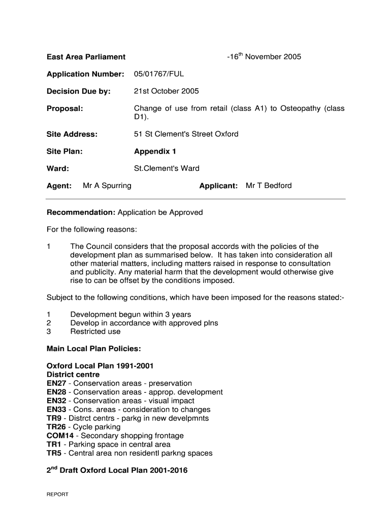 Fillable Online Planning Application for Change of Use Fax Email Print ...