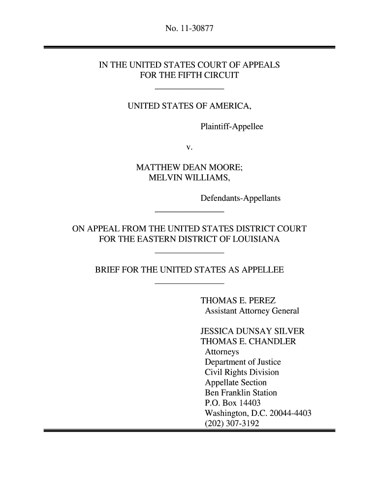United States v Williams and Moore - US Department of Justice: Fill out ...