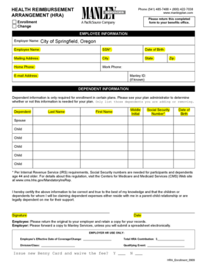 Fillable Online Change Form - City of Springfield Fax Email Print ...