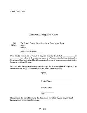 Fillable Online Appraisal Request Form - Adams County Fax Email Print ...