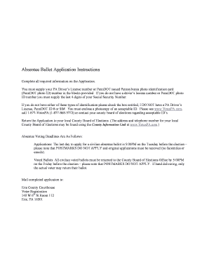 Absentee Ballot Application Instructions - Erie County, Pennsylvania ...