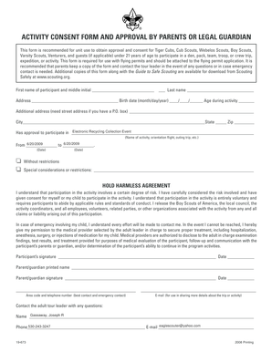 22 Printable bsa activity consent form Templates - Fillable Samples in ...