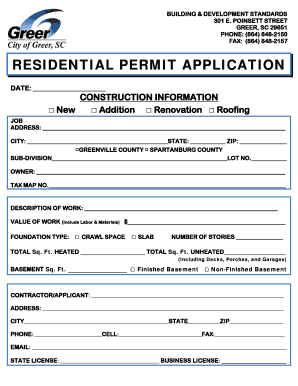 Residential Permit Application - Fill and Sign Printable Template Online