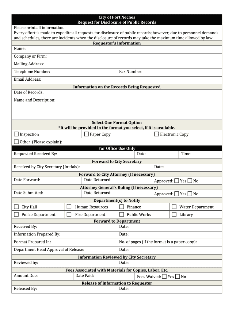 Request for Disclosure of Public Records: Fill out & sign online | DocHub