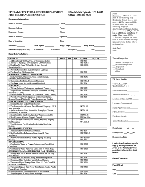 Fillable Online ephraimcity FORM - Fire Inspection.doc - ephraimcity ...