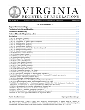 Fillable Online register dls virginia 19 VOL PUBLISHED EVERY OTHER WEEK ...