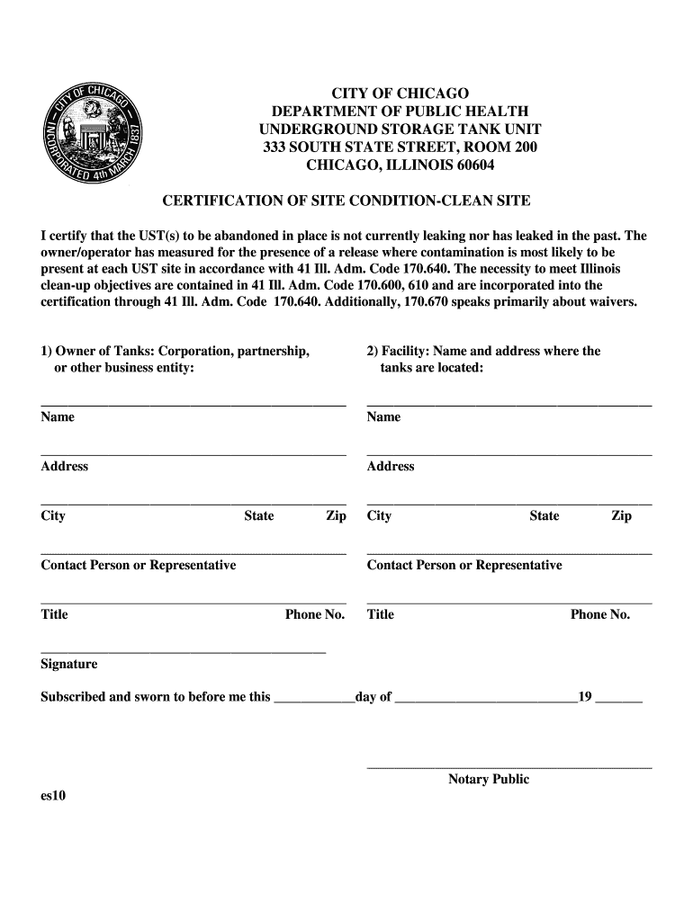 CERTIFICATION OF SITE CONDITION-CLEAN SITE: Fill out & sign online | DocHub