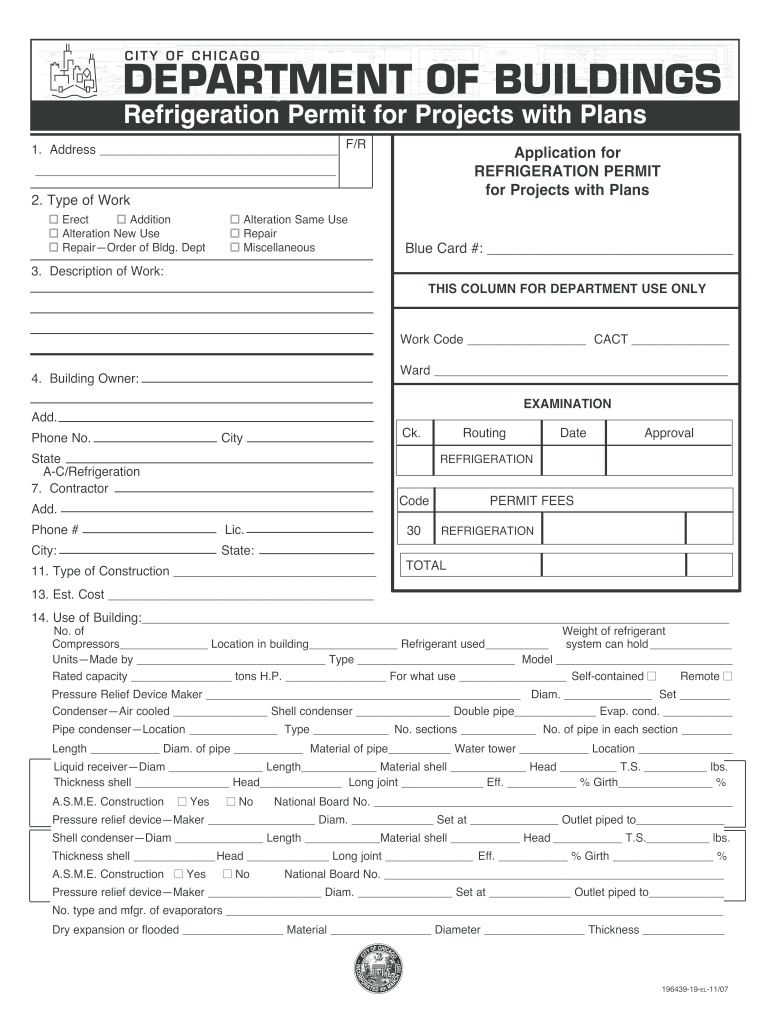 Refrigeration permit chicago: Fill out & sign online | DocHub
