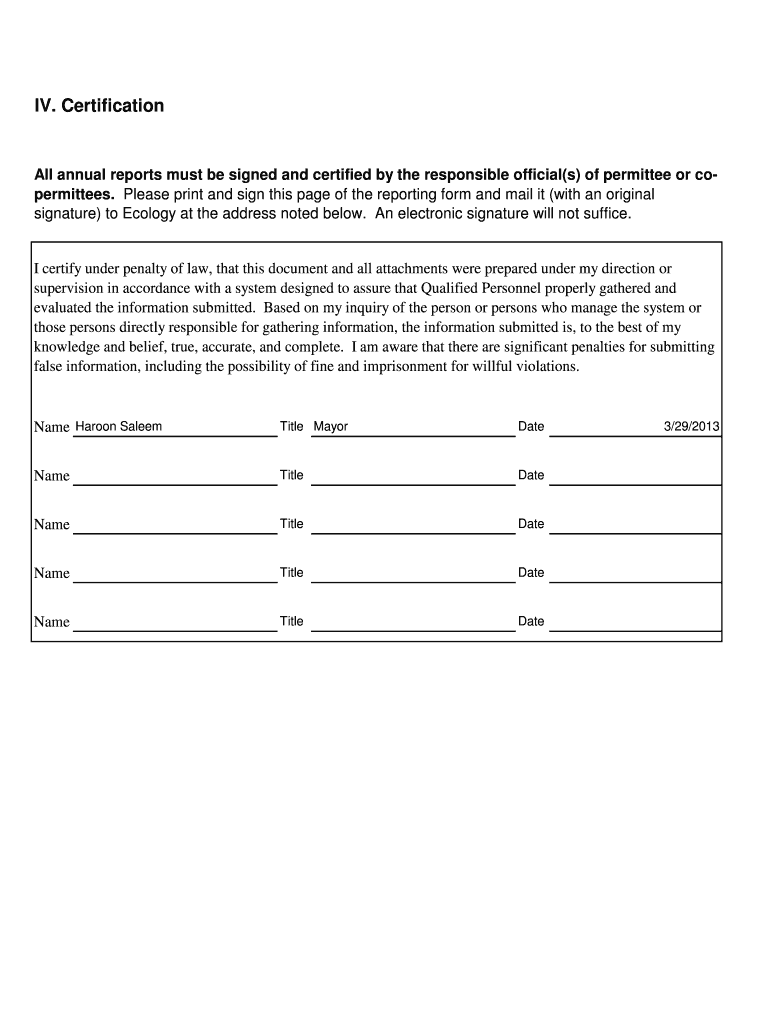 Fillable Online Annual Stormwater Management Report Fax Email Print ...