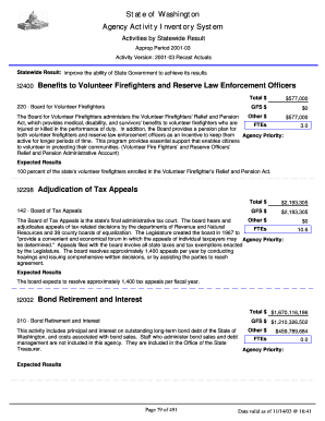 Fillable Online ofm wa State of Washington Agency Activity Inventory ...