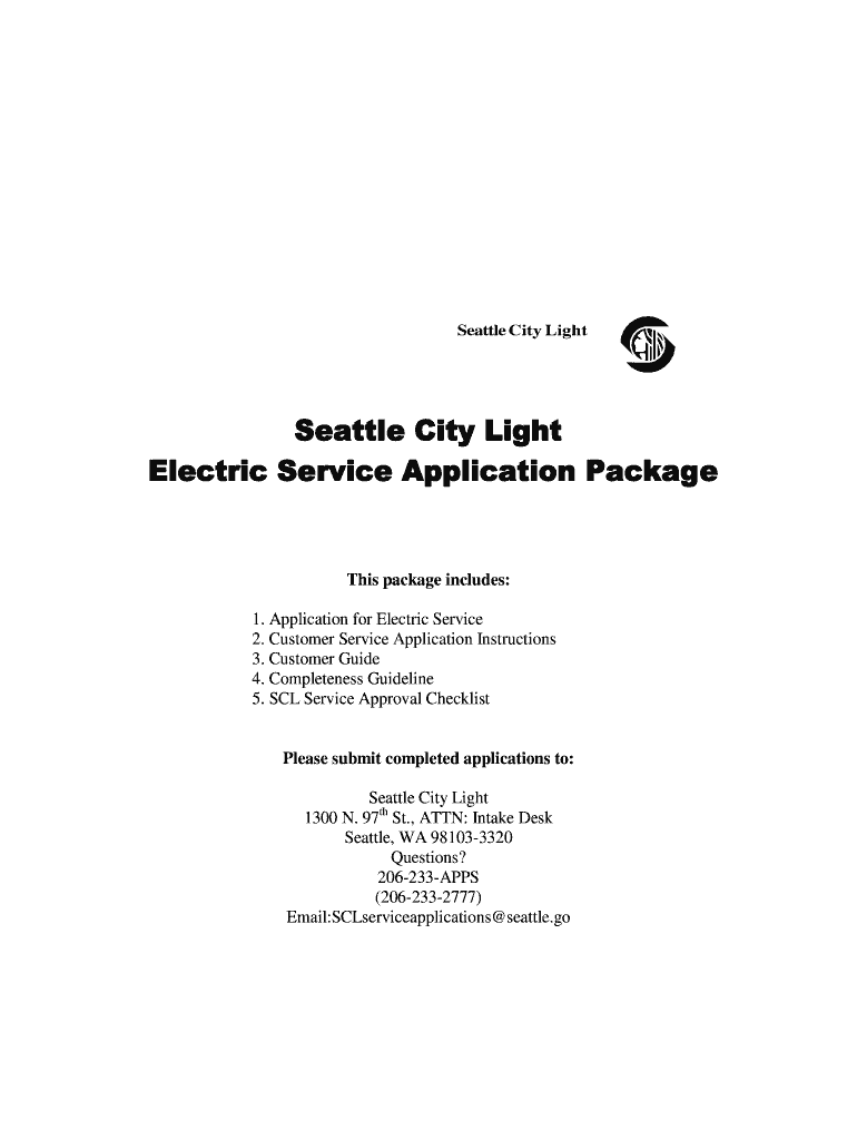 WA Electric Service Application Package Form - Fill Online, Printable ...