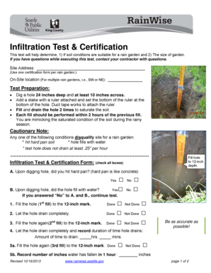Fillable Online seattle Infiltration Test Form - seattle Fax Email ...
