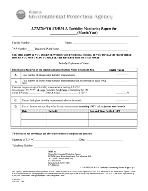 Fillable Online epa state il Turbidity Monitoring Report Form A for ...