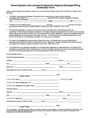 Fillable Online epa state il Owner/Operator and Licensed Professional ...