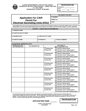 Fillable Online epa state il CAIR Permit form for EGUs - CAAPP 670 ...