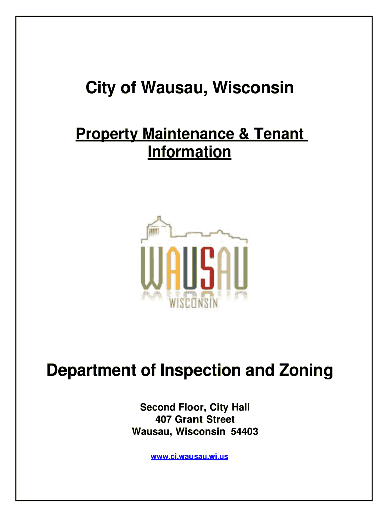 Fillable Online City of Wausau Property Maintenance & Tenant ...