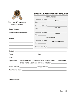 Fillable Online cullmancity Special Event Request Form.doc - cullmancity Fax Email Print - pdfFiller