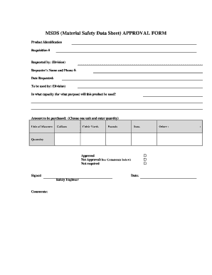 Fillable Online bss lacity MSDS (Material Safety Data Sheet) APPROVAL ...