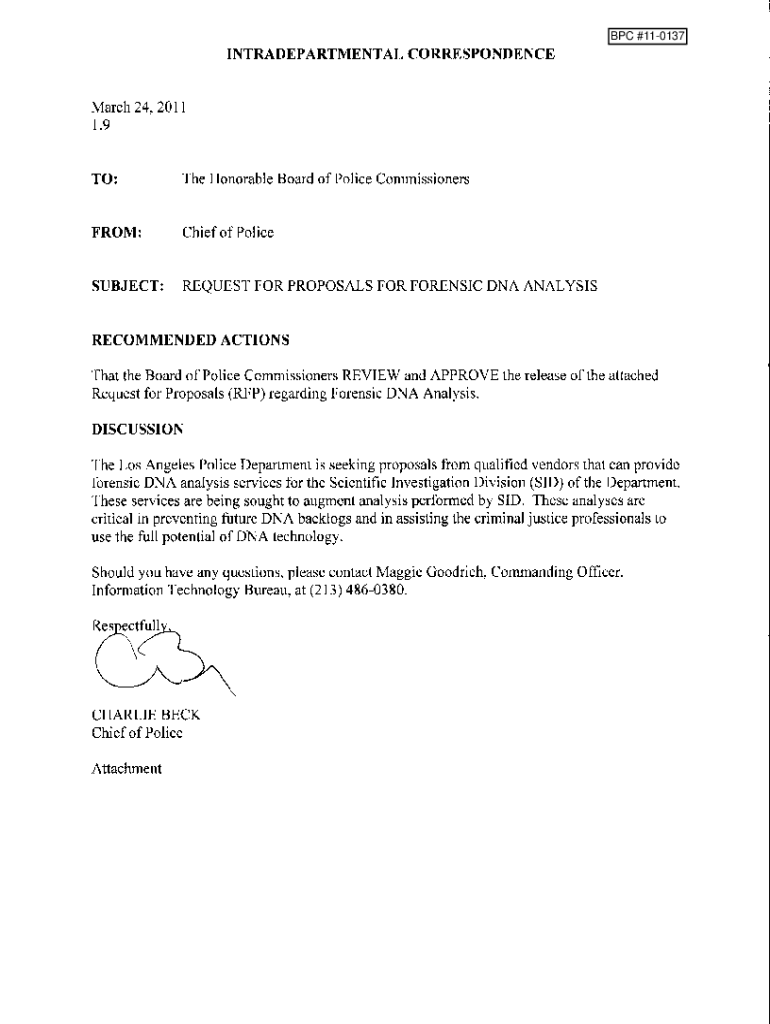Fillable Online BPC #11-0137 - Police Commission - The City of Los ...