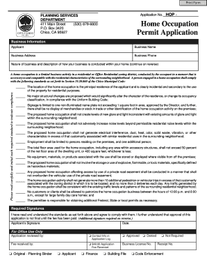 Home Occupation Permit Application - Fill and Sign Printable Template ...