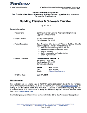 Fillable Online mission sfgov WMVB RFQ - Building Elevator & Sidewalk ...