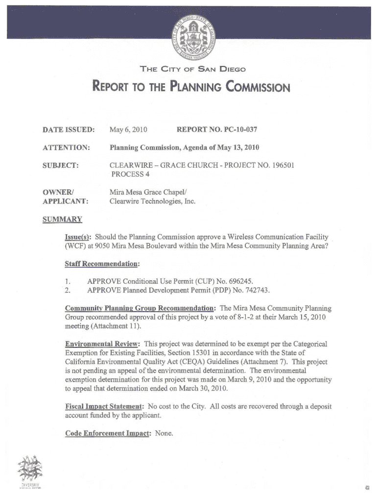 Report to the Planning Commission: Fill out & sign online | DocHub