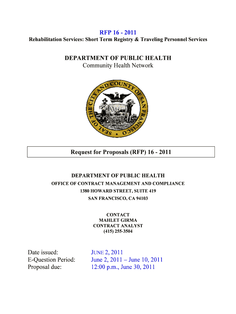 RFP 16 - 2011: Fill out & sign online | DocHub