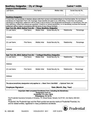 Fillable Online cityofchicago PDF TermLifeBeneficiaryDesignationForm ...