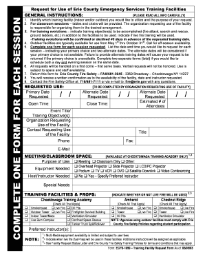 Fillable Online www2 erie Form 1050: Training Facility Use Request ...