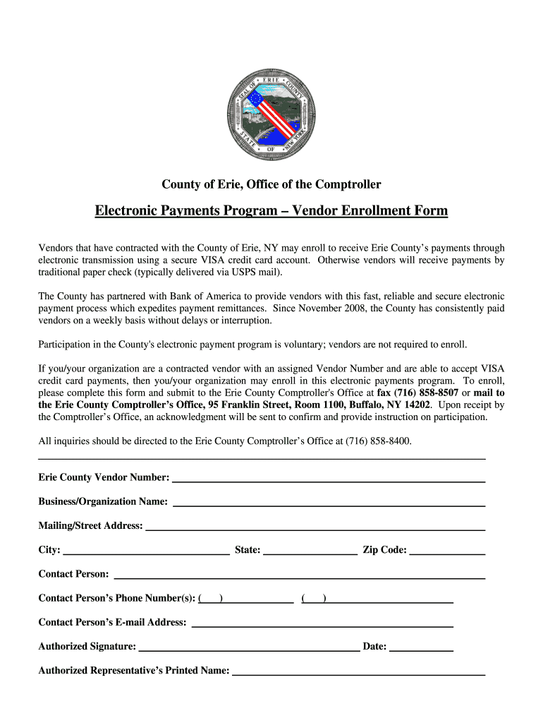 Vendor Enrollment Form: Fill out & sign online | DocHub