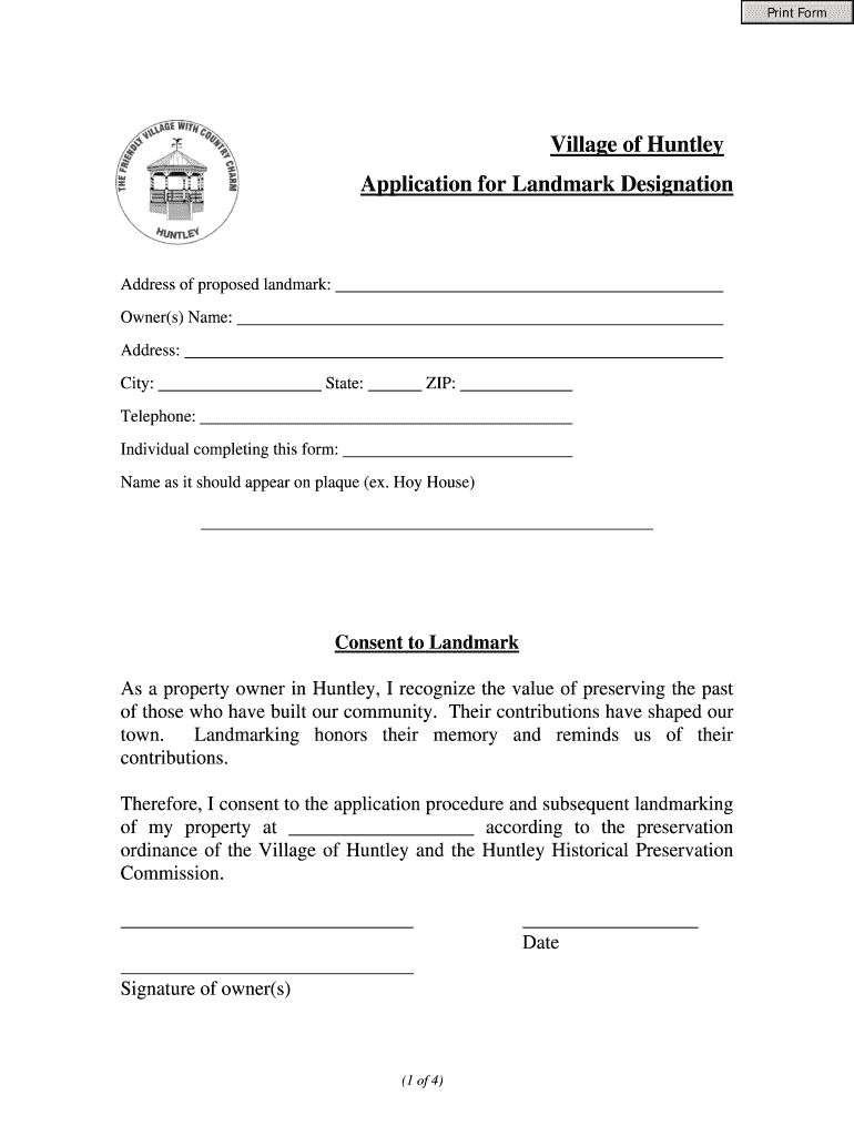Application for Landmark Designation: Fill out & sign online | DocHub