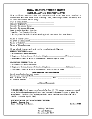 Fillable Online IOWA MANUFACTURED HOME Fax Email Print - pdfFiller