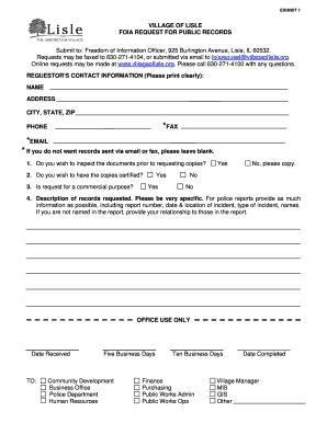Fillable Online villageoflisle Printable FOIA Request Form - the ...