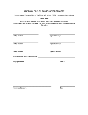 Fillable Online mqtcty AMERICAN FIDELITY CANCELLATION REQUEST Fax Email ...