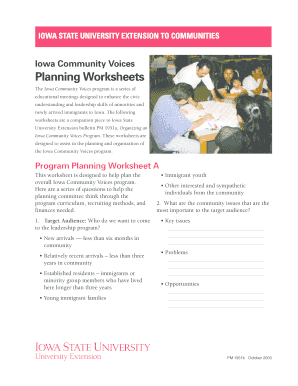 Fillable Online store extension iastate Iowa Community Voices Planning Worksheets - store ...