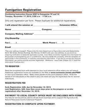 Fillable Online extension iastate Fumigation Registration - Iowa State ...