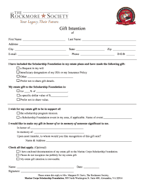 Fillable Online mcsf Planned Giving Gift Intention Form - bmcsforgb Fax ...