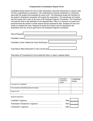 Fillable Online Comprehensive Examination Request Form.docx Fax Email ...