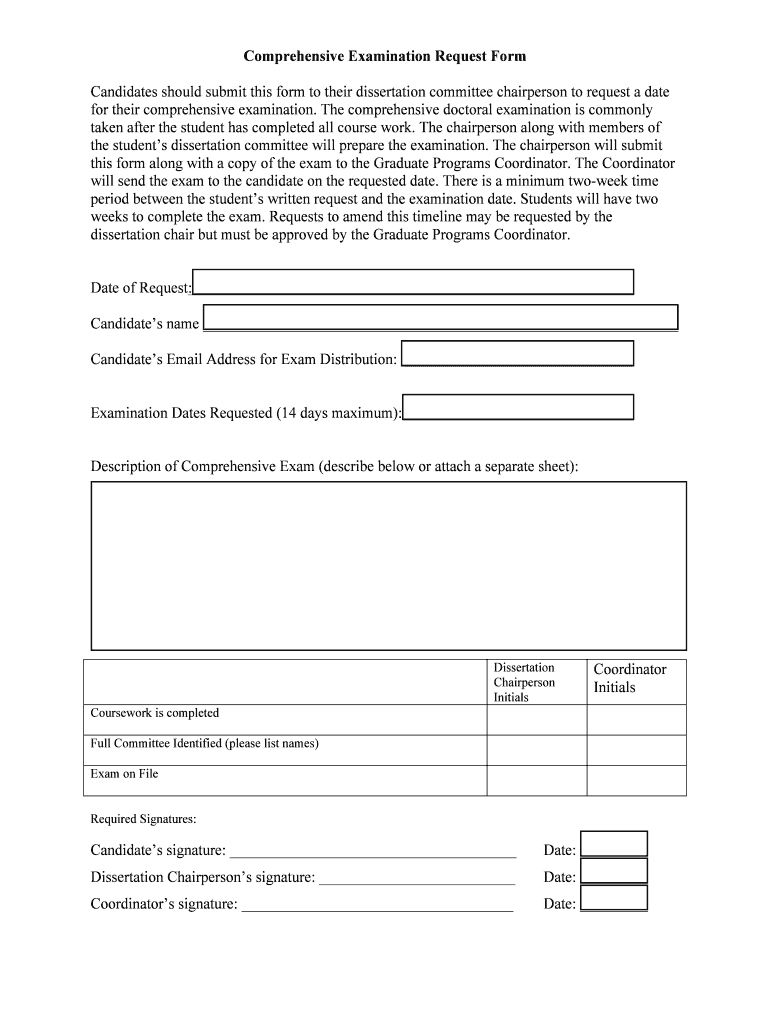 Fillable Online Comprehensive Examination Request Form.docx Fax Email ...