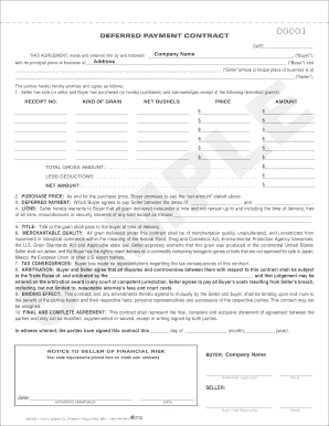 Fillable Online DEFERRED PAYMENT CONTRACT Fax Email Print - pdfFiller