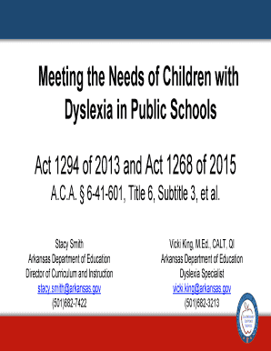 Fillable Online Dyslexia in Public Schools Fax Email Print - pdfFiller