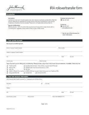 Fillable Online IRA rollover transfer form Fax Email Print - pdfFiller