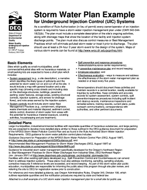 Fillable Online deq state or Storm Water Plan Example for Underground ...