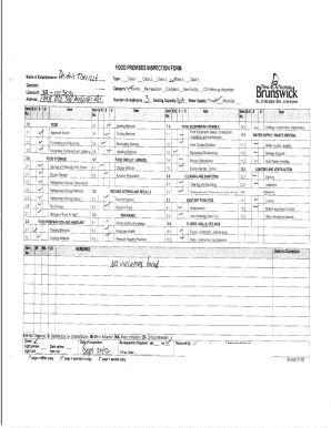 Fillable Online FOOD PREMISES INSPECTION FORM 4-znsNwouviacuk Fax Email ...