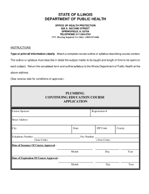 Fillable Online idph state il STATE OF ILLINOIS DEPARTMENT OF PUBLIC ...