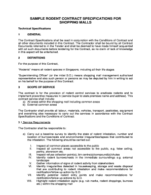 Fillable Online SAMPLE RODENT CONTRACT SPECIFICATIONS FOR Fax Email ...