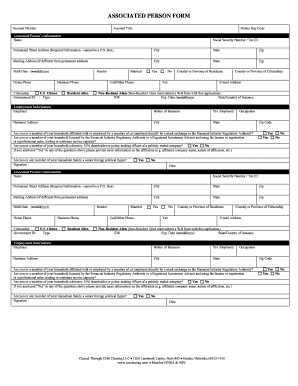 Fillable Online Associated Person Form - COR Clearing Login Page Fax ...