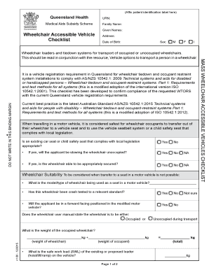 Fillable Online health qld gov Wheelchair Accessible Vehicle Checklist ...
